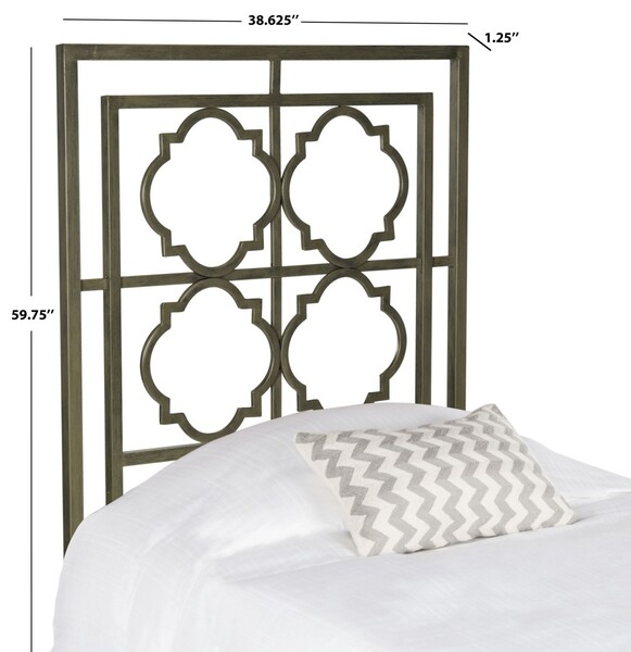 Silva Distressed Brass Headboard Headboards - Furniture by Safavieh