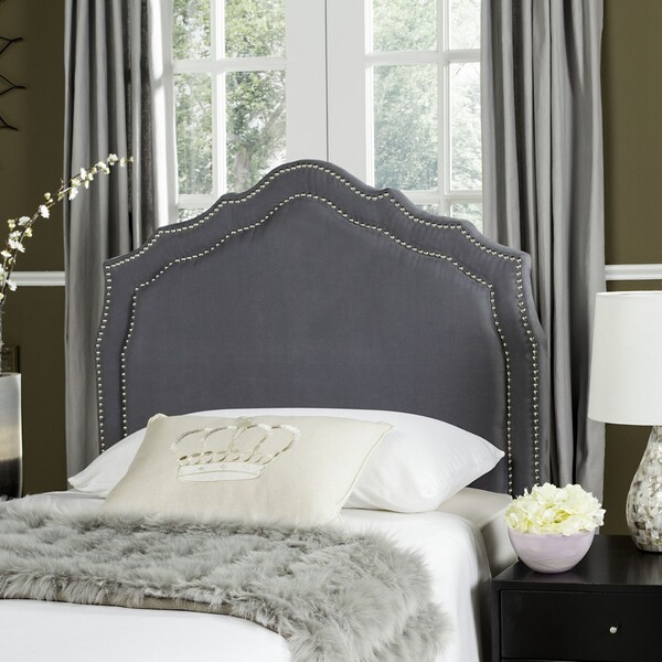 Skyler Grey Headboard - Silver Nail Heads Headboards - Furniture by ...