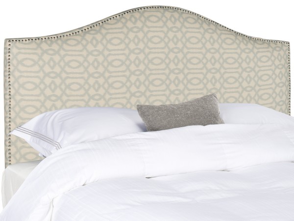Connie Wheat & Blue Headboard - Silver Nail Head Headboards - Furniture ...