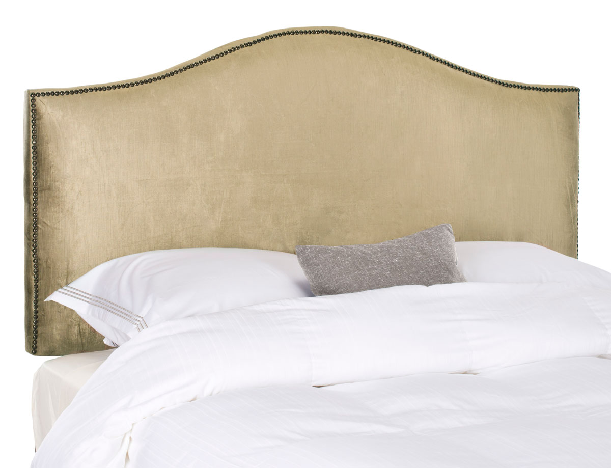 Connie Antique Sage Headboard - Brass Nail Head Headboards - Furniture ...