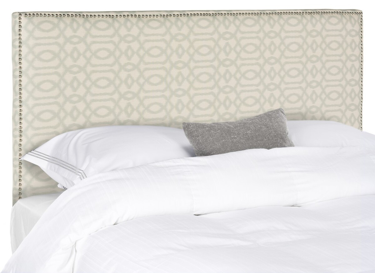Sydney Wheat & Pale Blue Headboard - Silver Nail Head Headboards ...