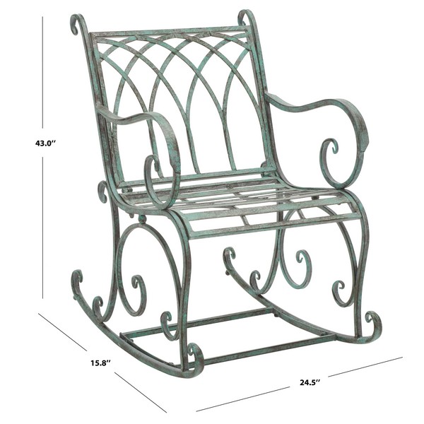Medrano Outdoor Rocking Chair PAT5030D | Patio Decor - Safavieh