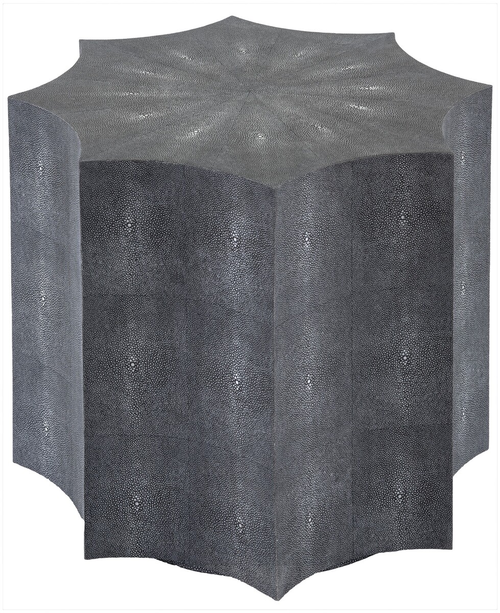 Faux Shagreen Embossed Hexagonal Accent Table | Safavieh