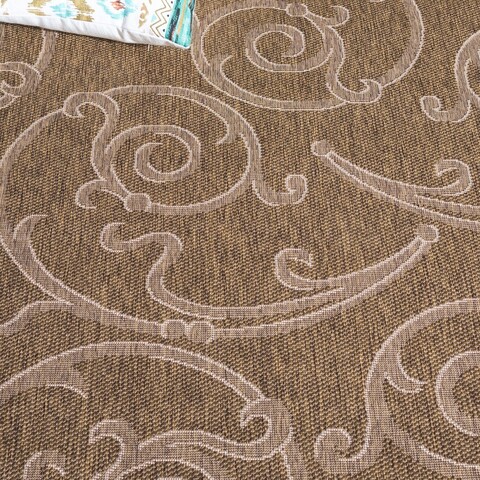 Courtyard Rug CY2665-3009 | Vine Scroll Outdoor Rug - Safavieh