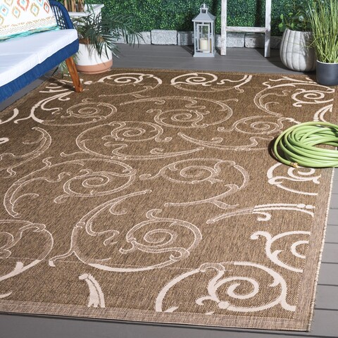 Courtyard Rug CY2665-3009 | Vine Scroll Outdoor Rug - Safavieh