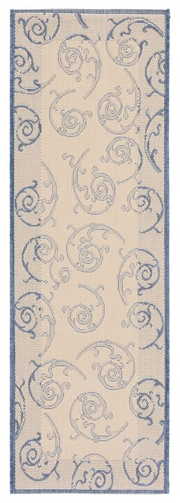 Blue Vine Scroll Area Rug | Safavieh Indoor-Outdoor Rugs
