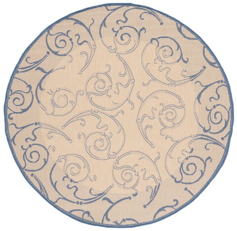 Blue Vine Scroll Area Rug | Safavieh Indoor-Outdoor Rugs