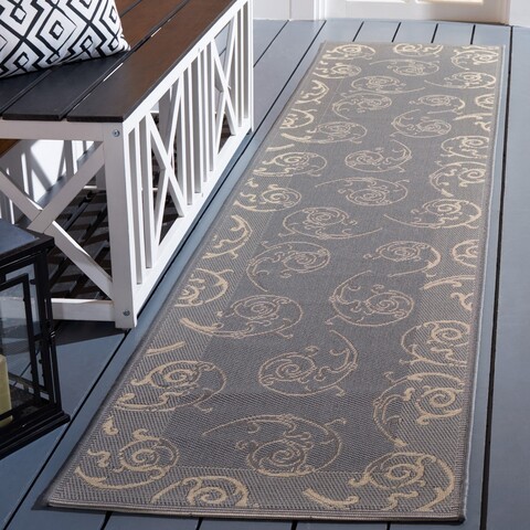 Grey Vine Scroll Area Rug | Safavieh Indoor Outdoor Rugs