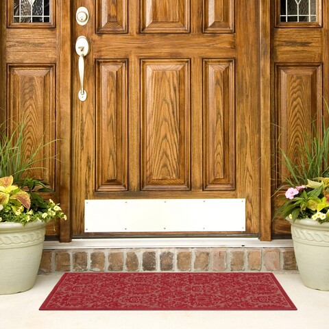 Two-Toned Red Damask Rug | Safavieh Indoor-Outdoor Rugs