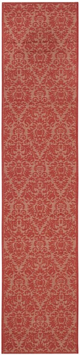 Two-Toned Red Damask Rug | Safavieh Indoor-Outdoor Rugs