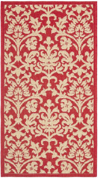 Indoor-Outdoor Area Rugs | Red Damask Carpet - Safavieh
