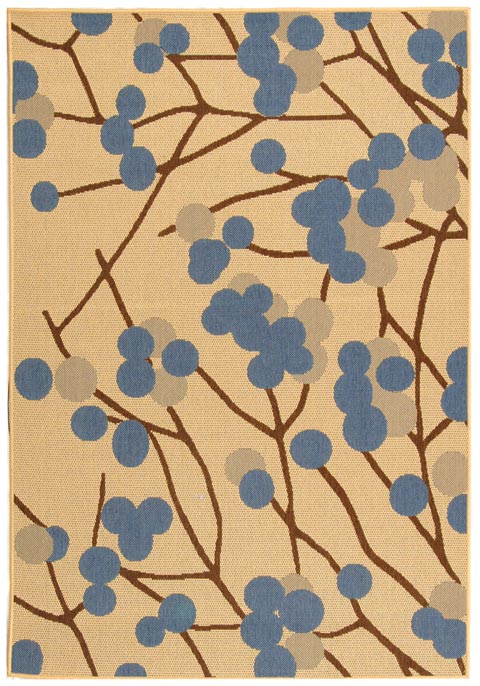 Blue Floral-Printed All-weather Carpet - Safavieh.com