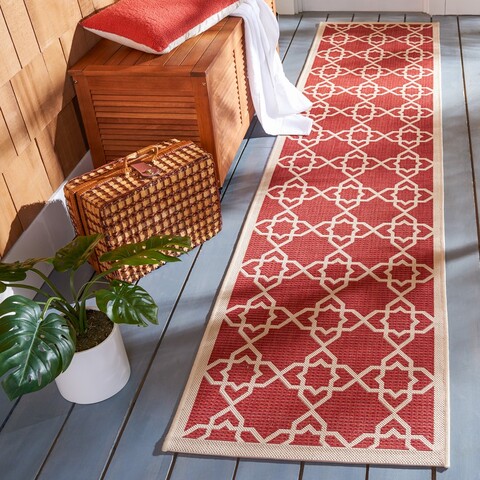 Red & Beige Weather-Resistant Rug - Safavieh.com