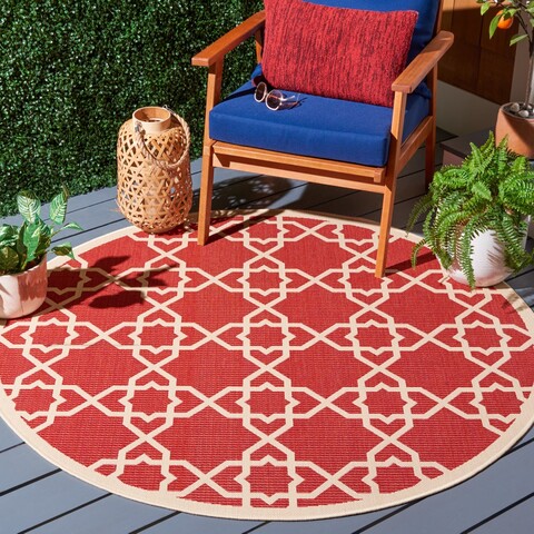 Red & Beige Weather-Resistant Rug - Safavieh.com