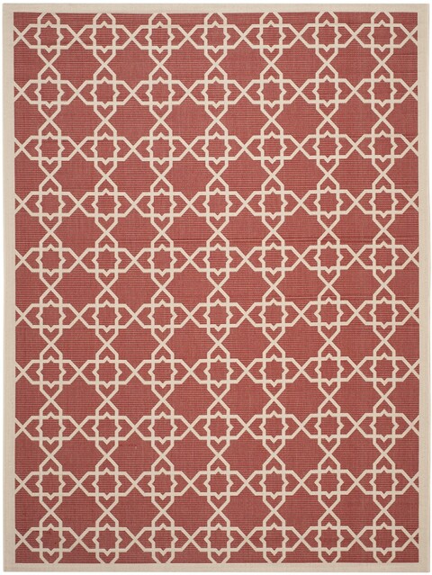 Red & Beige Weather-Resistant Rug - Safavieh.com