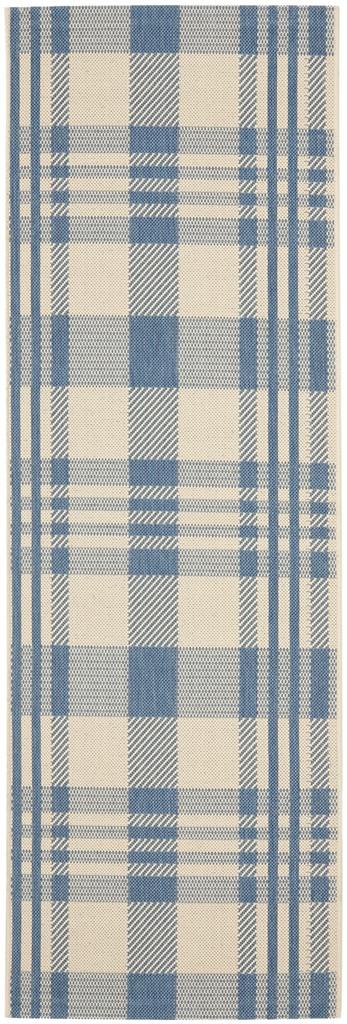 Blue Plaid Outdoor Area Rug - Safavieh.com