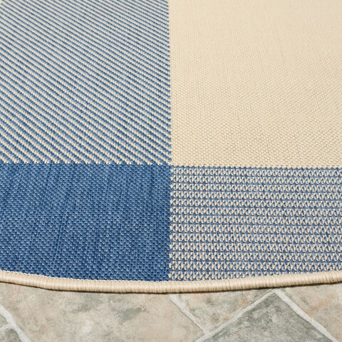 Blue Plaid Outdoor Area Rug - Safavieh.com