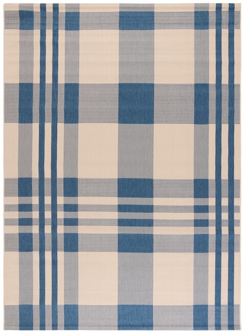 Blue Plaid Outdoor Area Rug - Safavieh.com