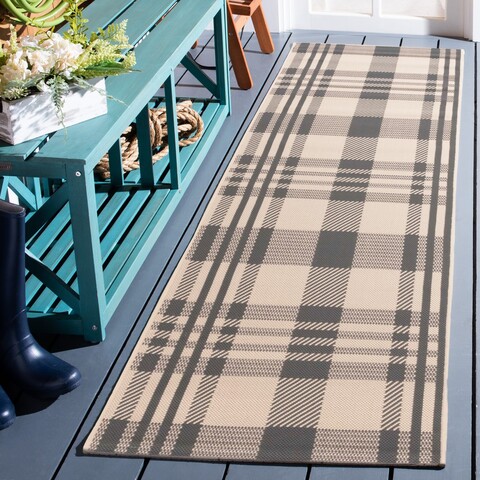 Grey Plaid Indoor-Outdoor Rug - Safavieh Courtyard Rugs
