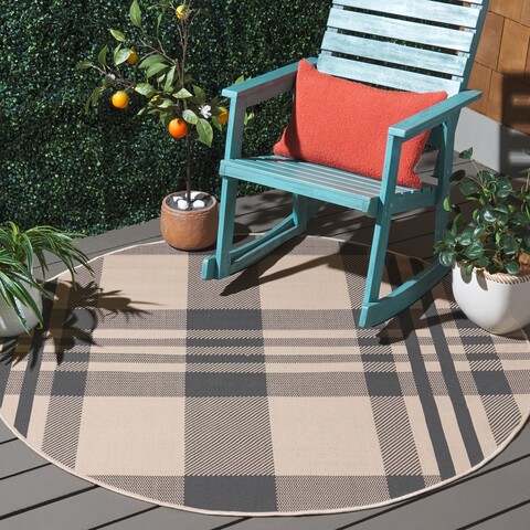 Grey Plaid Indoor-Outdoor Rug - Safavieh Courtyard Rugs