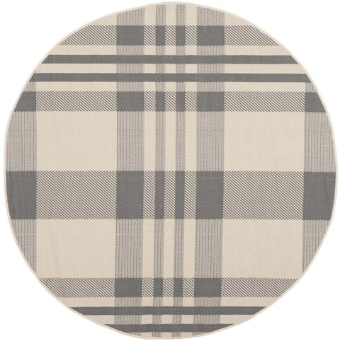Grey Plaid Indoor-Outdoor Rug - Safavieh Courtyard Rugs