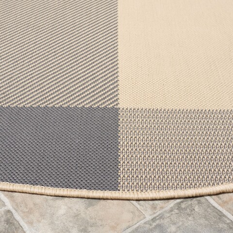 Grey Plaid Indoor-Outdoor Rug - Safavieh Courtyard Rugs