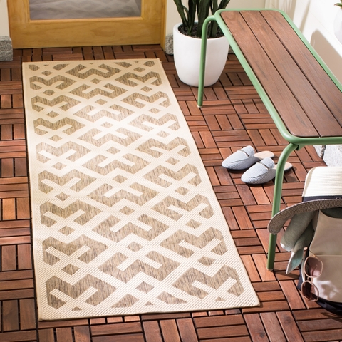 Contemporary Light Brown Indoor-Outdoor Rug - Safavieh.com