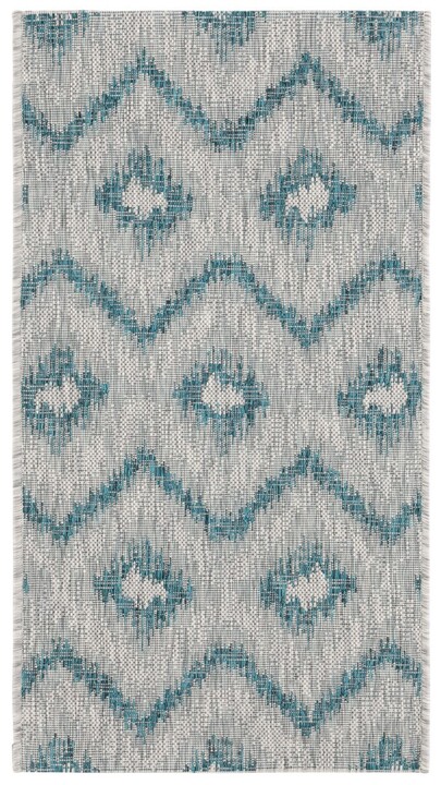 Blue & Grey Outdoor Rug | All-Weather Rugs - Safavieh.com