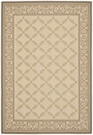 Beige Vine Border Rug | Courtyard Collection - Safavieh.com