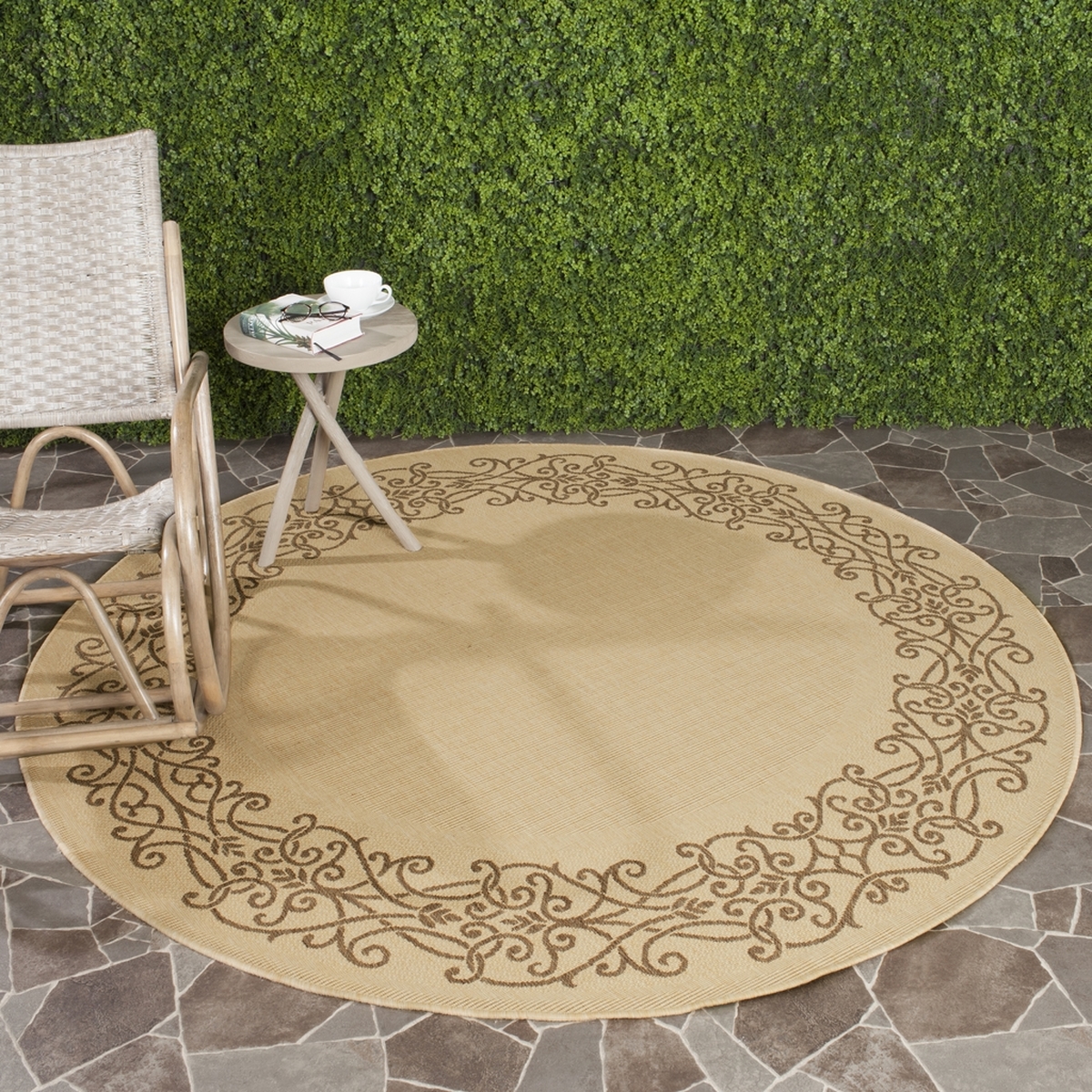 Scroll Border Outdoor Carpet | Safavieh Indoor-Outdoor Rugs