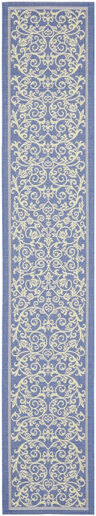 Blue Scroll Outdoor Rug | Safavieh Courtyard Collection