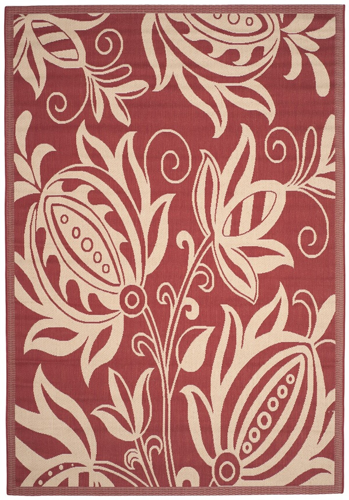Vibrant Red Outdoor Rug | Courtyard Collection - Safavieh
