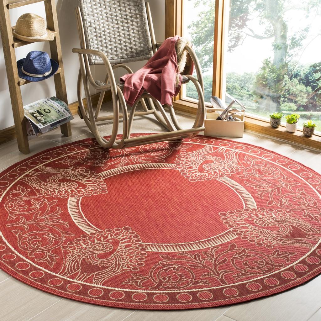 Bird Motif Outdoor Rug | Courtyard Collection - Safavieh.com