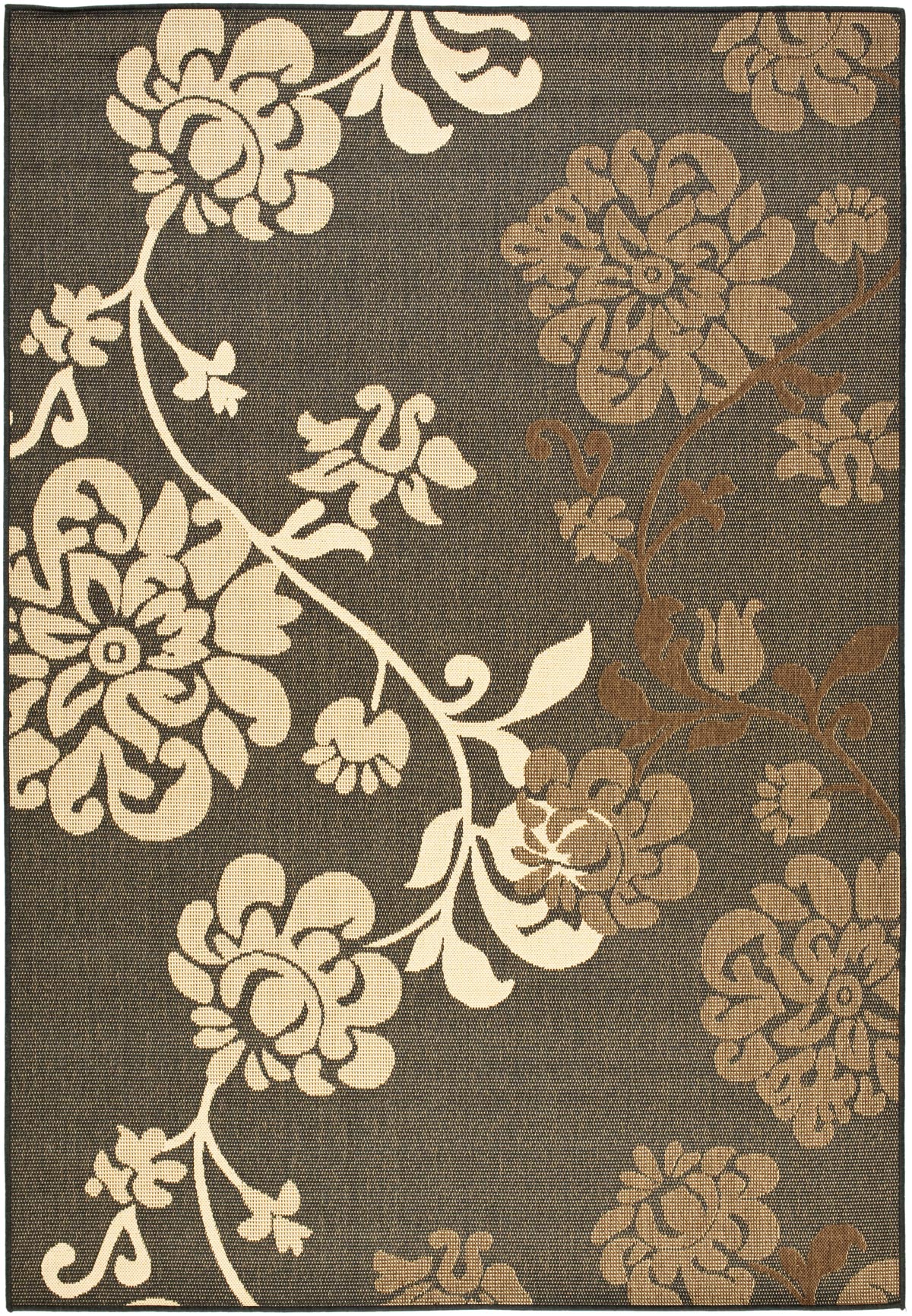 Black Floral All-Weather Rug - Safavieh.com