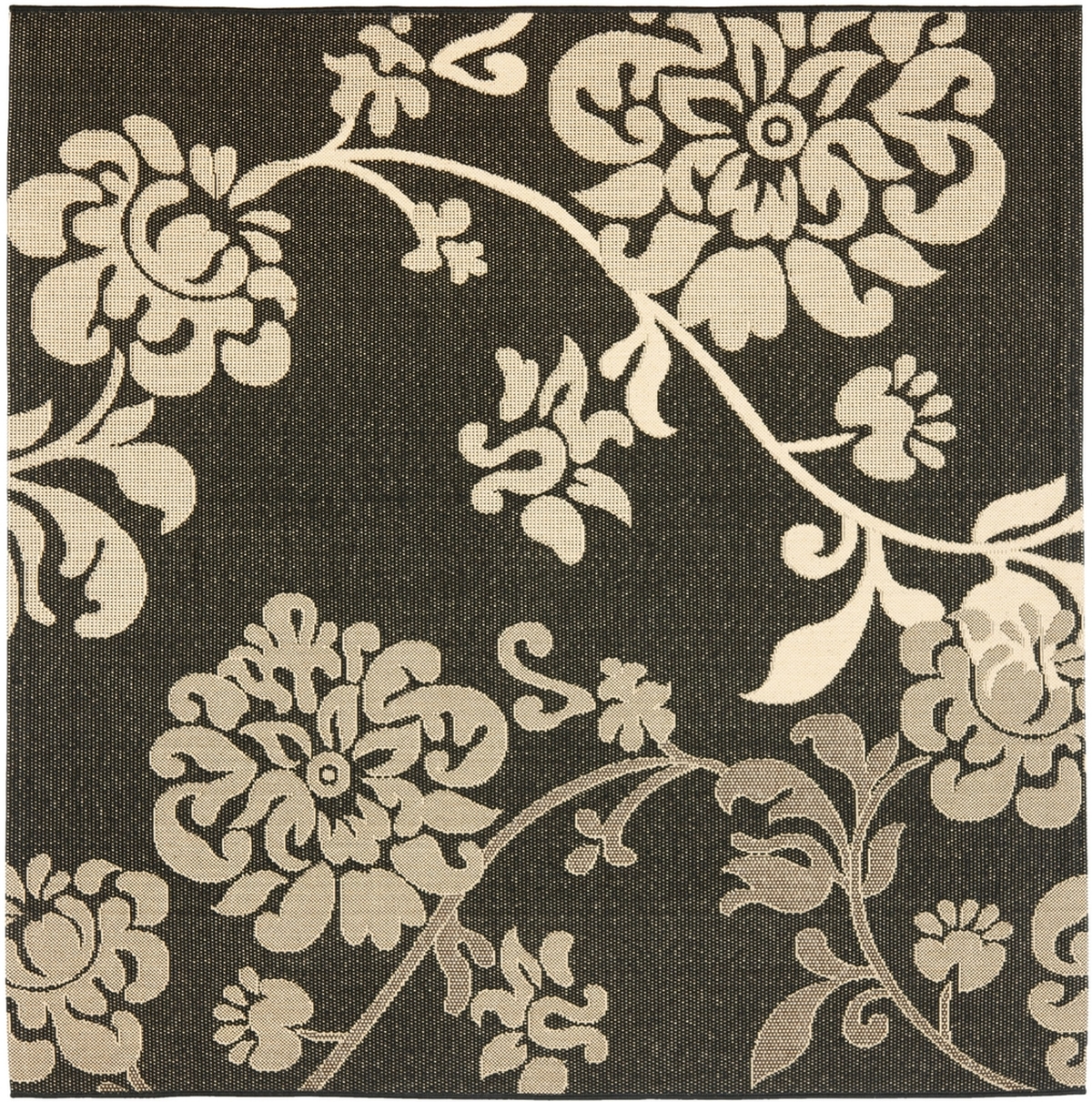 Black Floral All-Weather Rug - Safavieh.com
