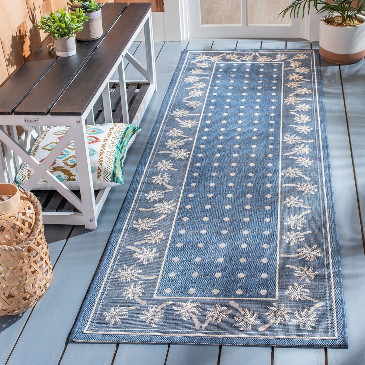 Ivory Palm Trees Outdoor Rug - Safavieh.com