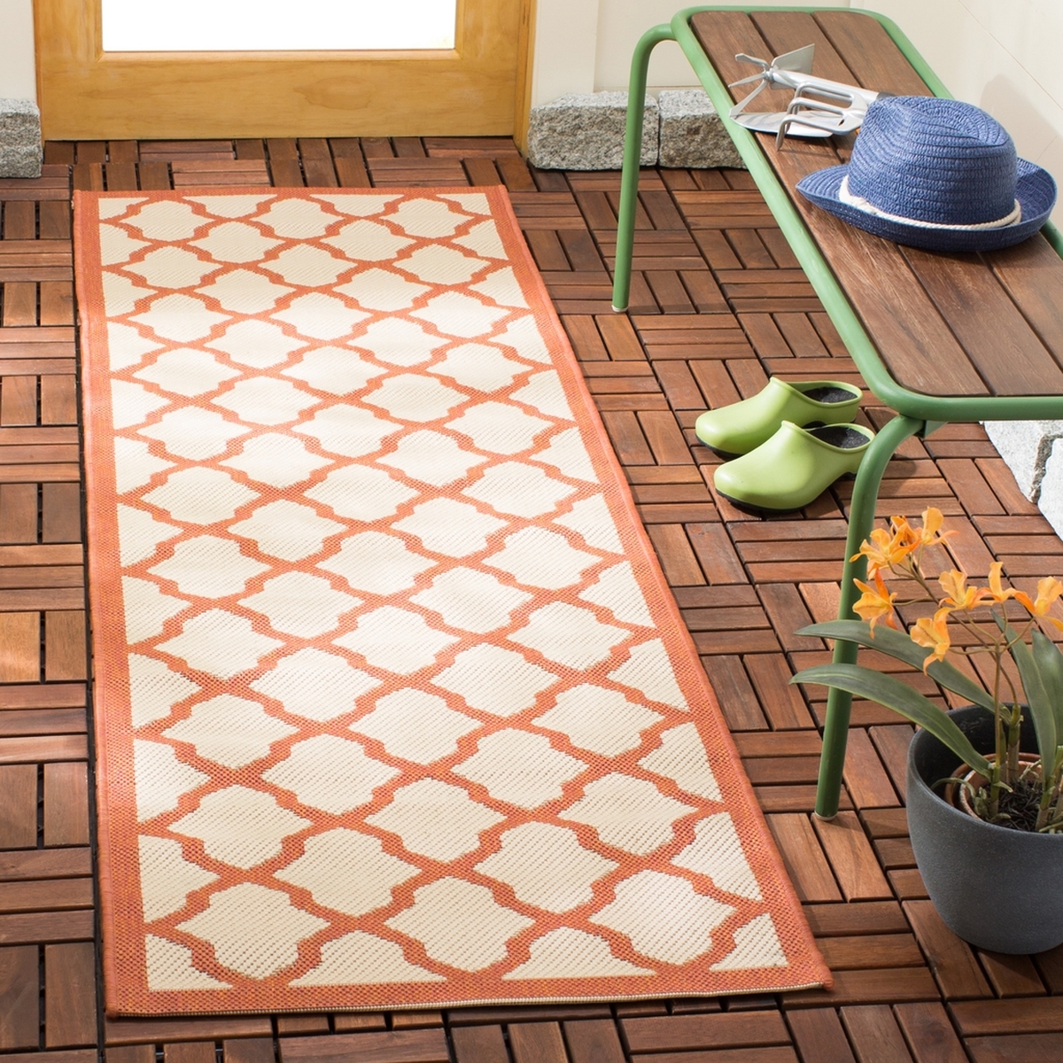 Terracotta & Beige Outdoor or Indoor Rug - Safavieh