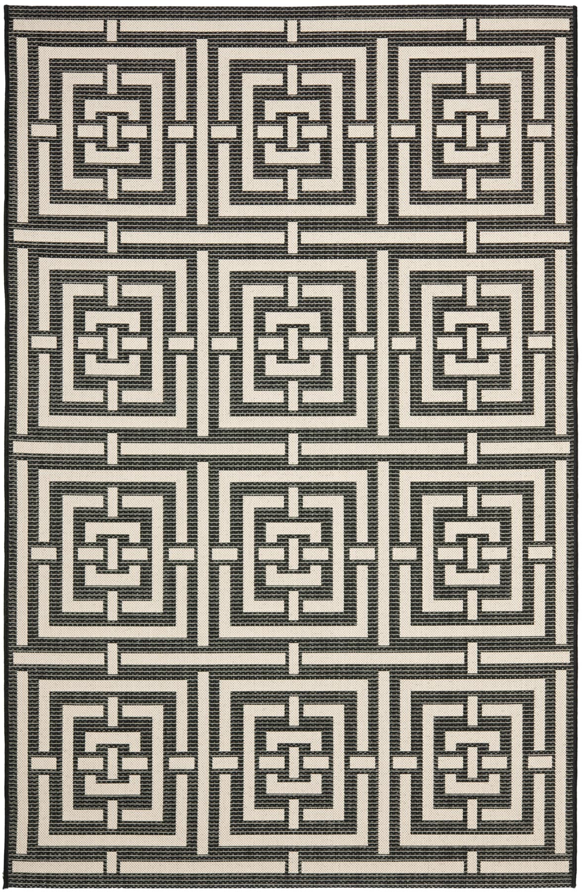 Black & Bone Colored Indoor-Outdoor Rug - Safavieh.com