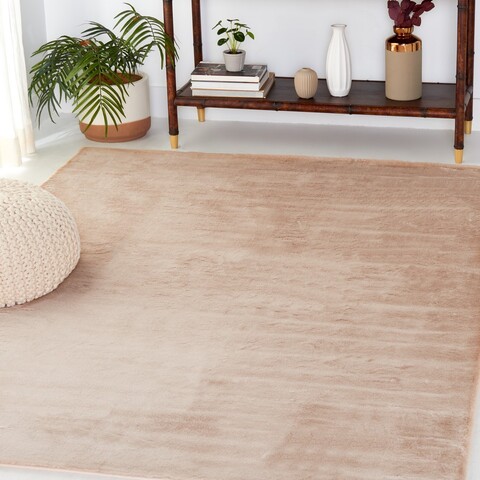 Rug FRF976B - Bedroom, Dining Room, Faux Rabbit Fur, Home Office ...