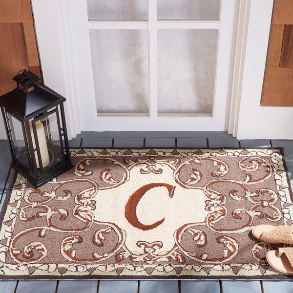 Rug MON214C - Entryway, Monogram Area Rugs by Safavieh