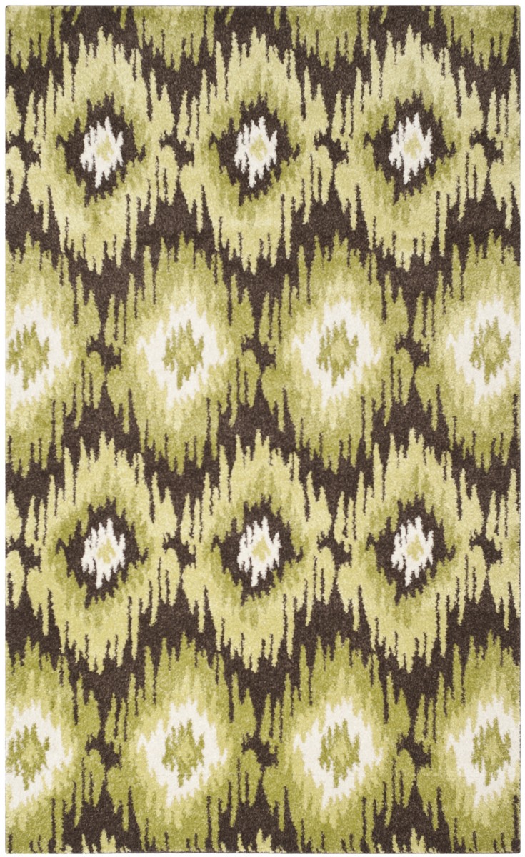 Green & Brown Retro Rug | Retro Rugs Collection - Safavieh