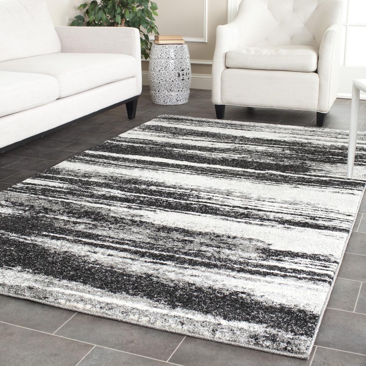 Retro Rugs | Grey 60's Inspired Carpet - Safavieh