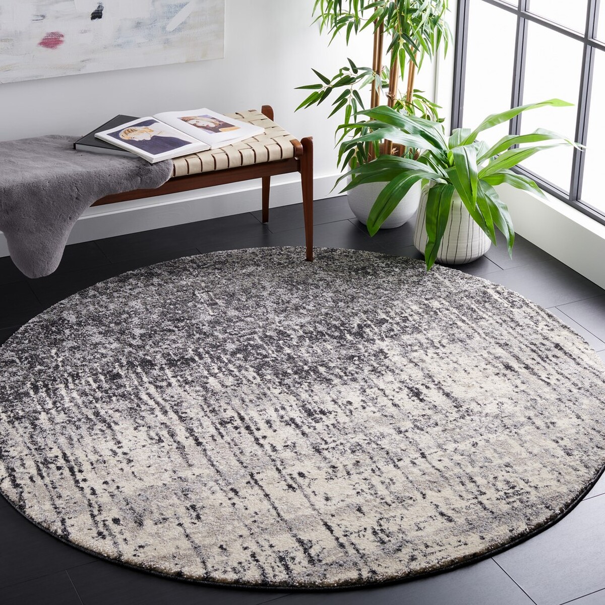 Retro Rugs | Grey & Black '60's Styled Area Rug - Safavieh