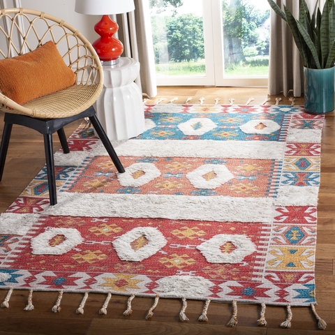 Colorful Flat Weave Rugs | Saffron Cotton Rug Collection - Safavieh