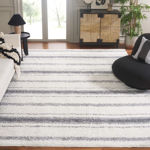 Rug BSP252A - Bedroom, Border & Stripe Shag, Dining Room, Home Office ...