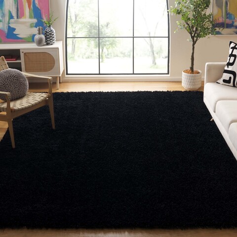 Classic Black Shag Rug - Safavieh.com