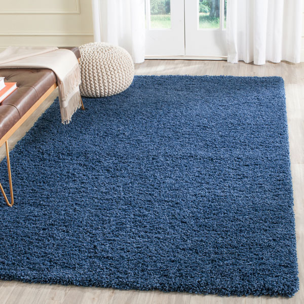 Plush Pile Blue Shag Rug | Laguna Collection - Safavieh.com