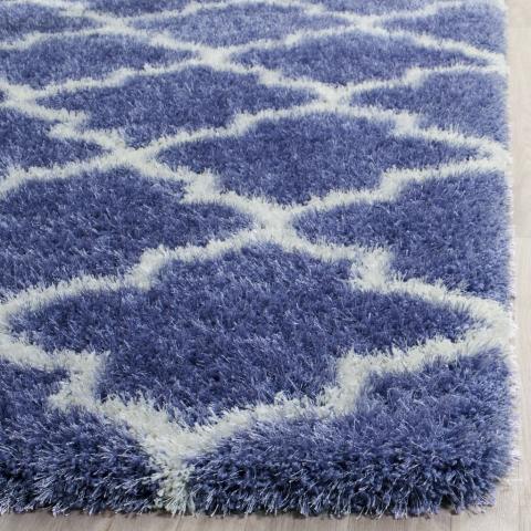 Blue & White Plush Pile Shag - Safavieh.com
