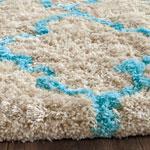 Barcelona Shag Rugs | Beige & Blue Shag - Safavieh