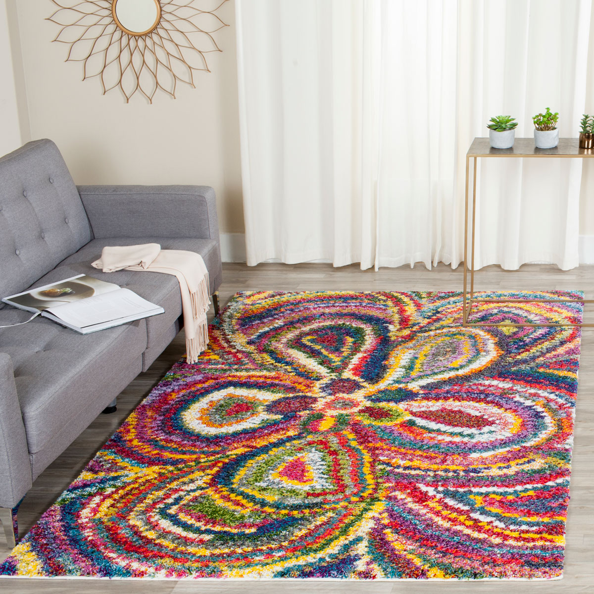 Rainbow Flower Shag Rug | Fiesta Shags - Safavieh.com